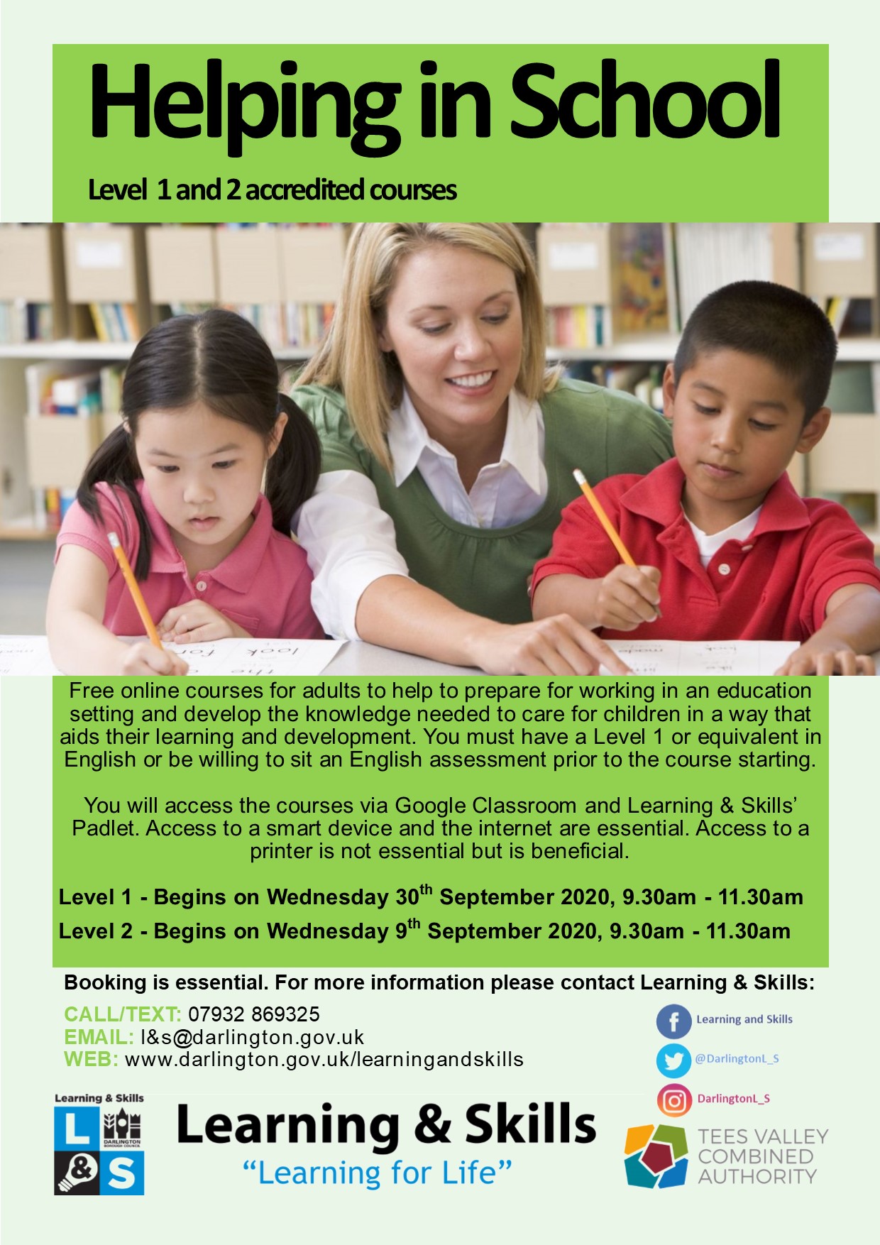 Red Hall Primary and Strive | Courses provided by Learning and Skills